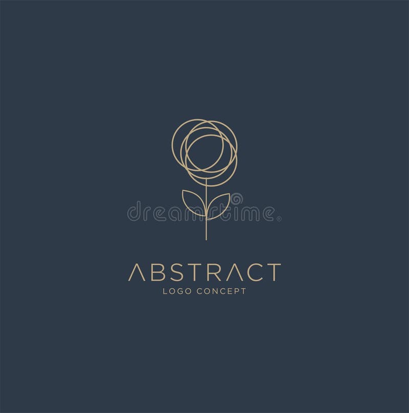Rose Logo Line Design Illustration . Rose Flower Logo Design, Abstract ...