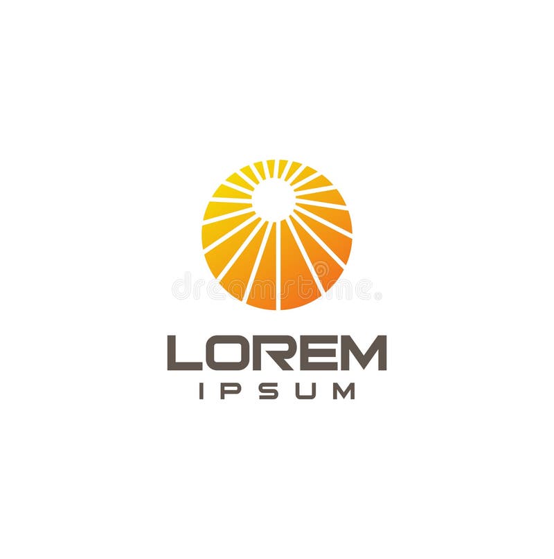 Sun Logo Round Circle Lines Design Vector Stock . Power Sun Logo Design ...