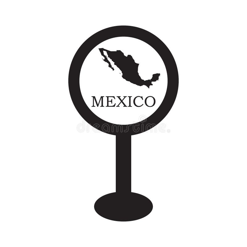 Mexico Map in Pin Location Sign. Vector Illustration, Isolated on White ...