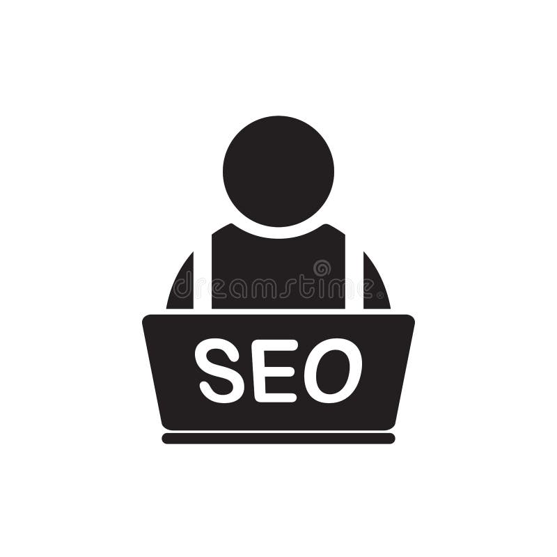 Man Work with Computer Symbol, Vector Illustration Icon Isolated on ...