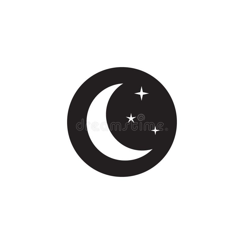 Night Icon Symbol. Moon and Stars Element. Stock Vector - Illustration ...