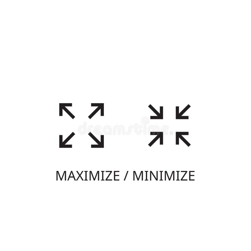 Maximize / Minimize Symbol. Full Screen Enter/exit Vector Icon. Stock ...