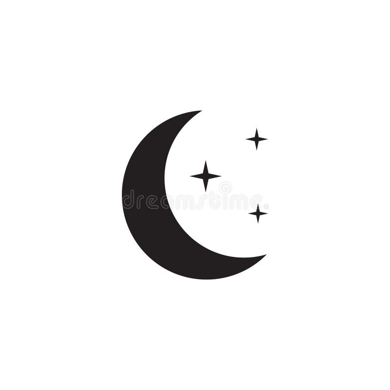 Night Icon Symbol. Moon and Stars Element. Stock Vector - Illustration ...