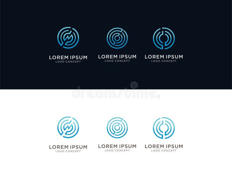 Set of Circle Tech Logo . Modern Circle Technology Logo Simple Tech ...