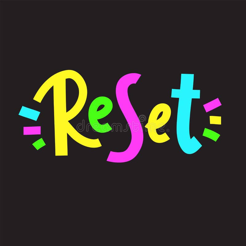 Reset - Inspire Motivational Quote. Hand Drawn Beautiful Lettering ...