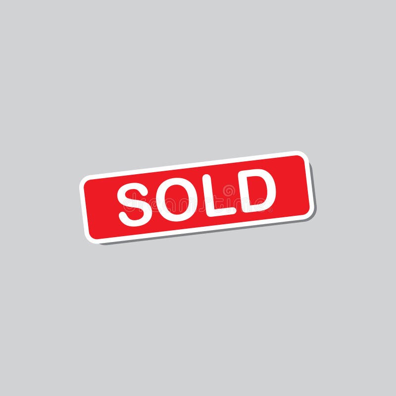 Simple Sold Sticker Label Vector Illustration Sign. Stock Vector ...