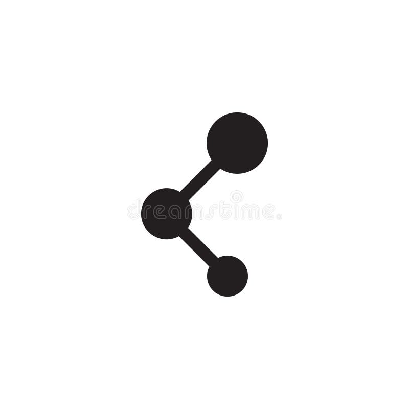 Share Icon in Black Flat Style. Connect Solid Symbol Isolated on White ...