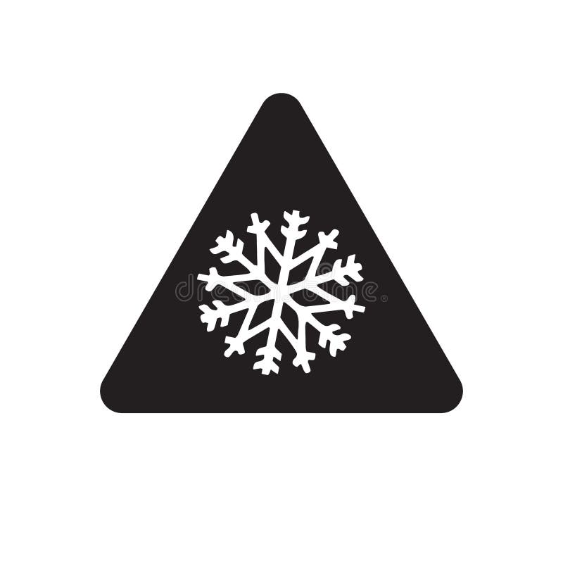 Snow Caution Symbol, Black Icon Sign Stock Vector - Illustration of ...