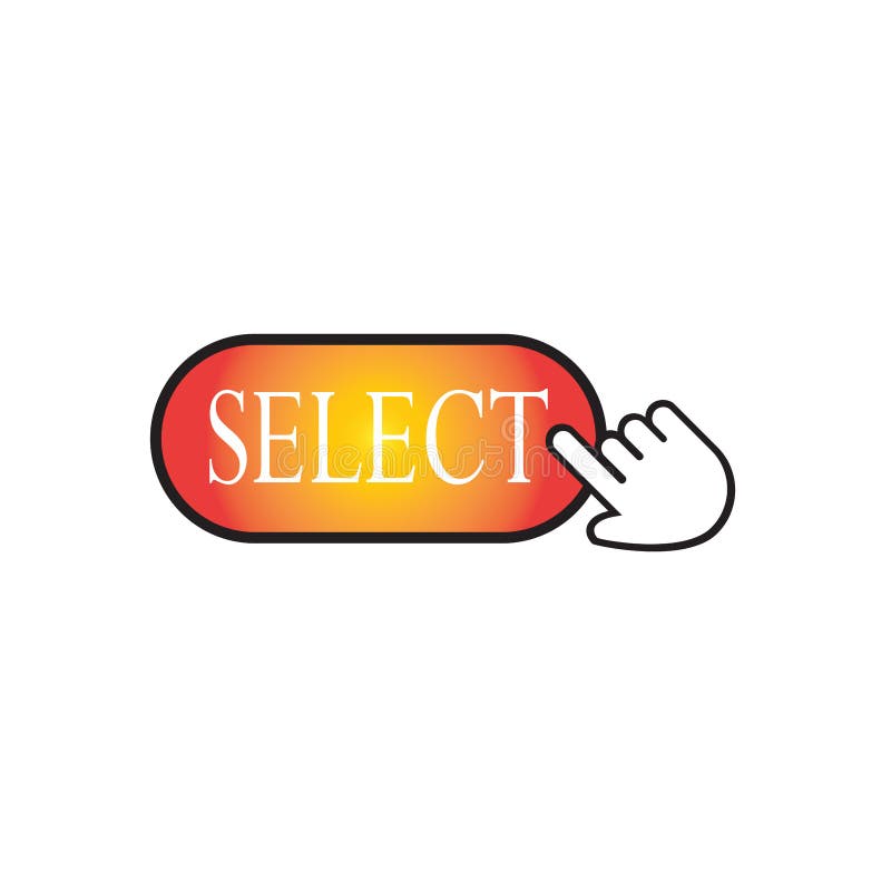 Select Click Icon Vector Button in Flat Sign Symbols Logo Illustration ...