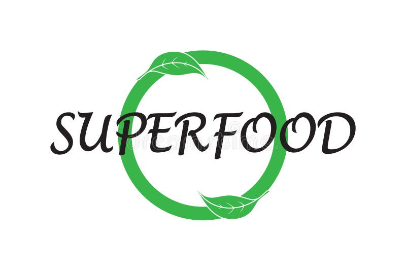 Superfood Green Word Text with Leaf Icon Logo Design Stock Vector ...