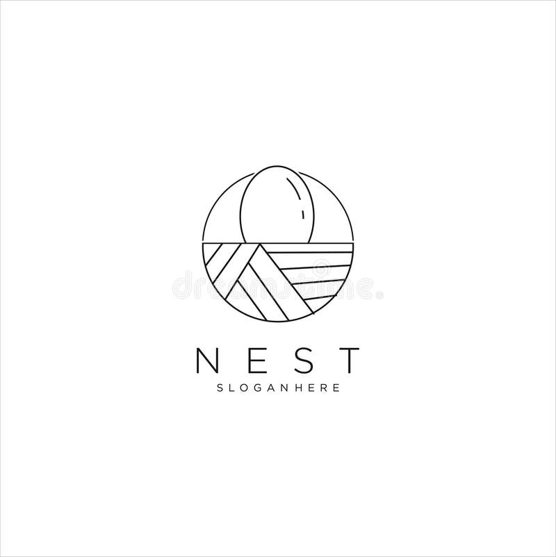 Modern Simple Vector Bird Nest Logo Design Template. Nest Logo Vintage ...