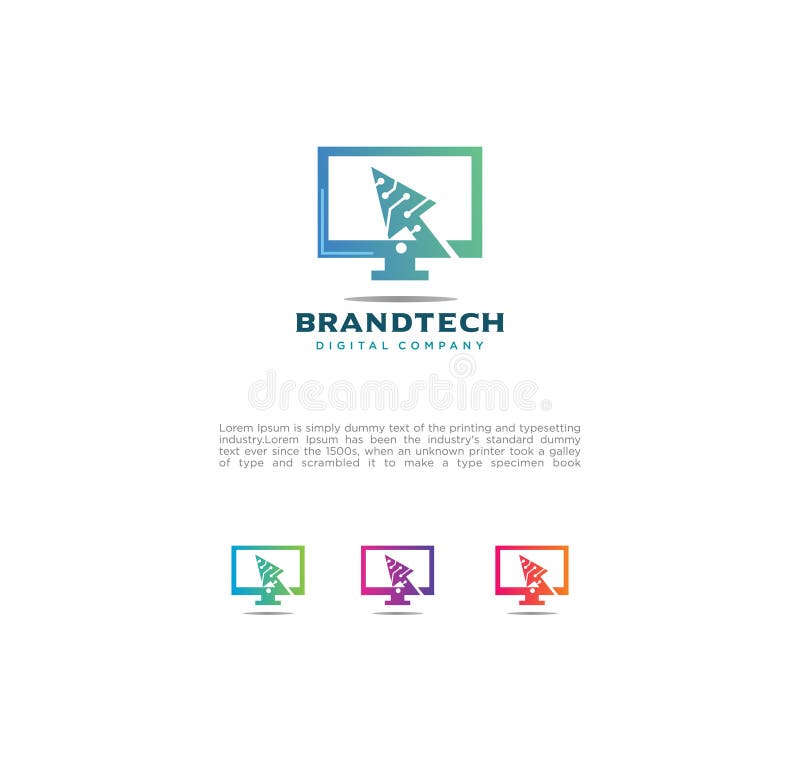 Smart Monitor Tech Logo Design Vector Icon Illustration . Abstract ...