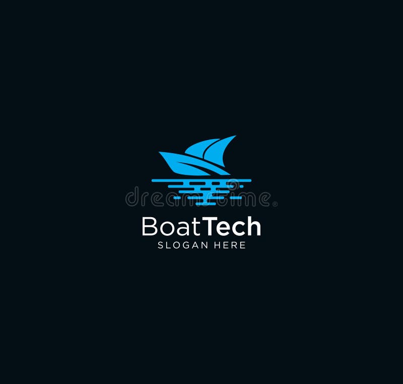 Tech Boat Logo Design Vector Stock . Marine Ship Logo Design Template ...