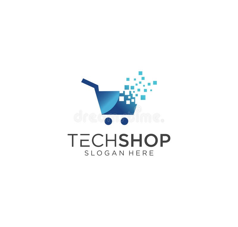 Tech Cart Logo Template Electronic Commerce Vector Design . Tech Shop ...