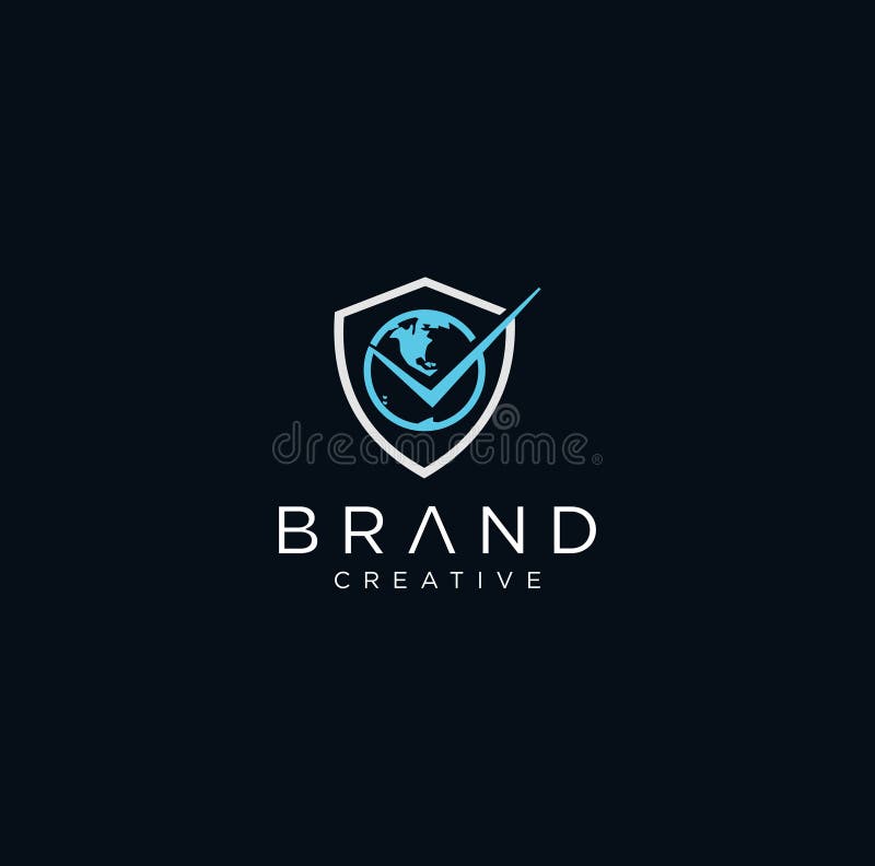Secure World Check Logo Design. Shield Check Logo Design Vector Stock ...