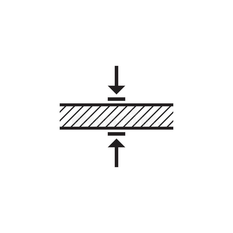 Compress Or Thickness Icon Symbol. Vector Illustration On White ...