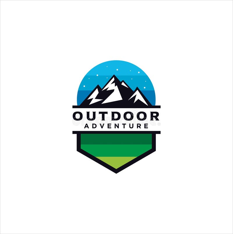 Alpine Mountain Adventure Logo . Mountain Outdoor Logo Design ,Hiking ...