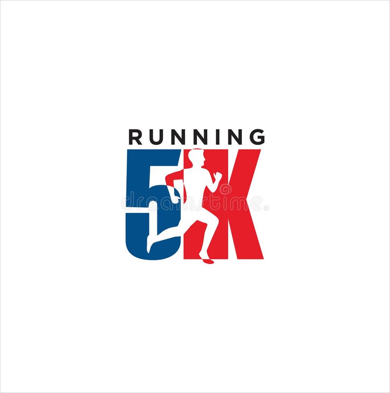 5K Run Logo Design Vector Stock Symbol . Running Logo Sport Concept ...