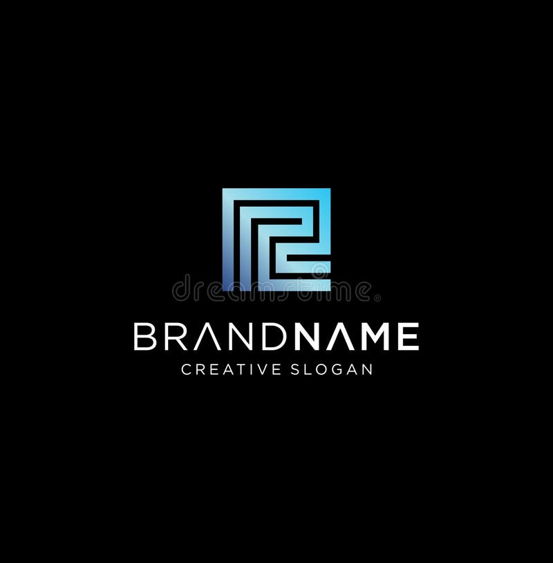 Square Letter R Logo Line Design Inspiration Vector Illustration Stock ...