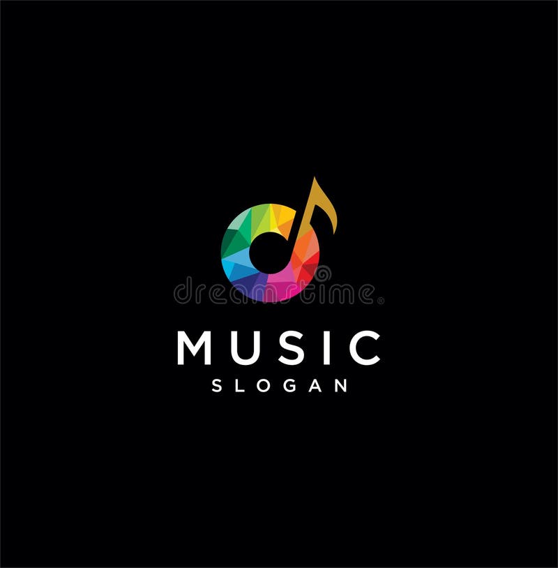 Circle Note Colorful Creative Music Logo Polygon Design Element ...