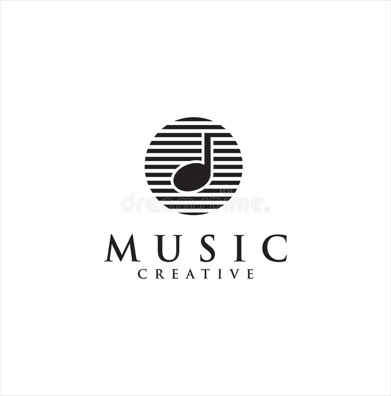 Music Note Logo Silhouette Design Inspiration . Circle Note Logo Design ...