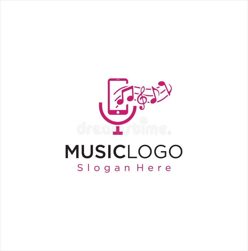 Mobile Phone Music Logo Design Element Stock Vector . Microphone Music ...