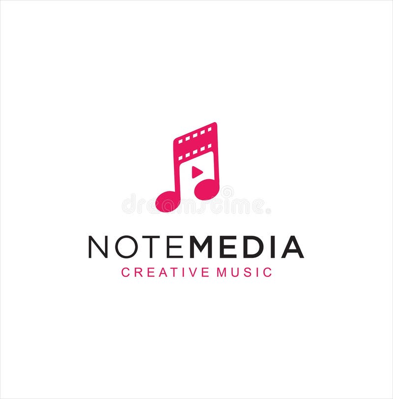 Play Music Video Logo Design . Media Player Note Logo Emblem Stock ...