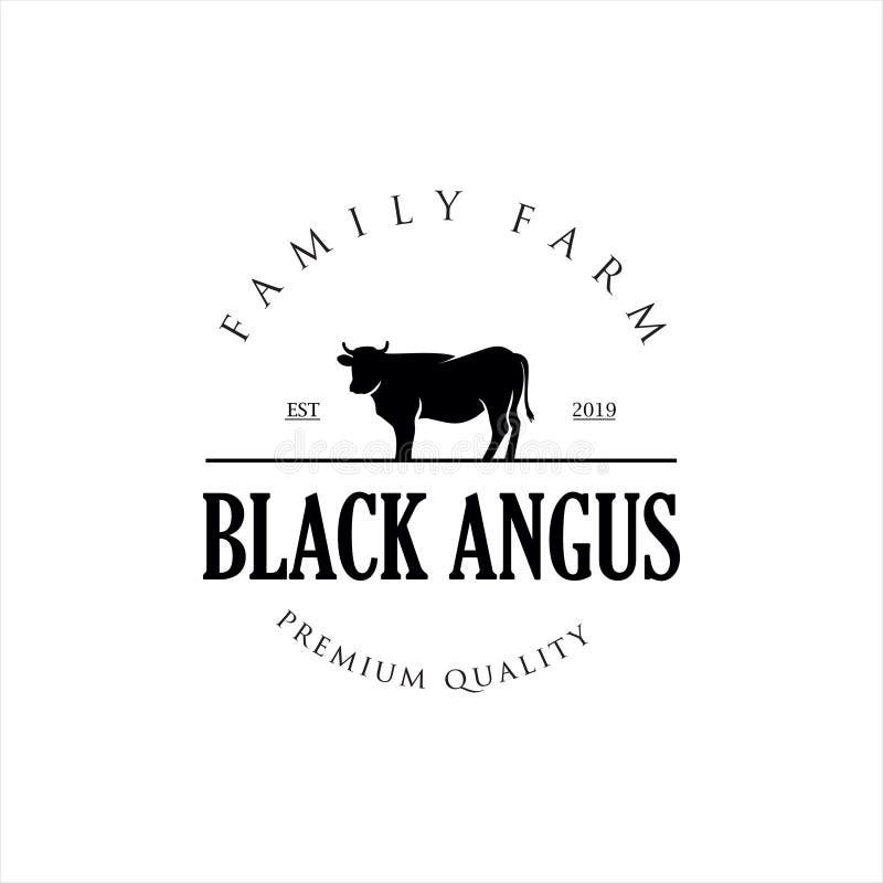 Black Angus Logo Design Template Silhouette . Cow Farm Logo . Angus Cow ...
