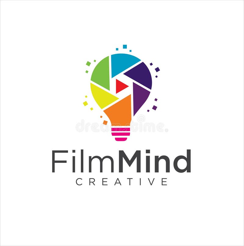 Bulb Film Logo . Creative Video Logo Icon Design Stock Illustration ...