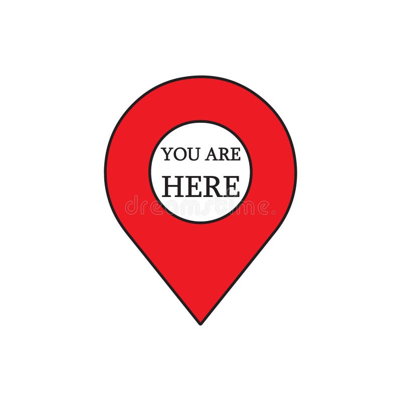 You are Here Location Pointer Pin. Sign Design Concept for Web ...