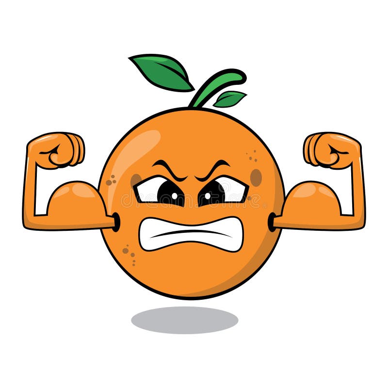 Cartoon Character of an Orange with Muscular Hands, Cartoon Character ...