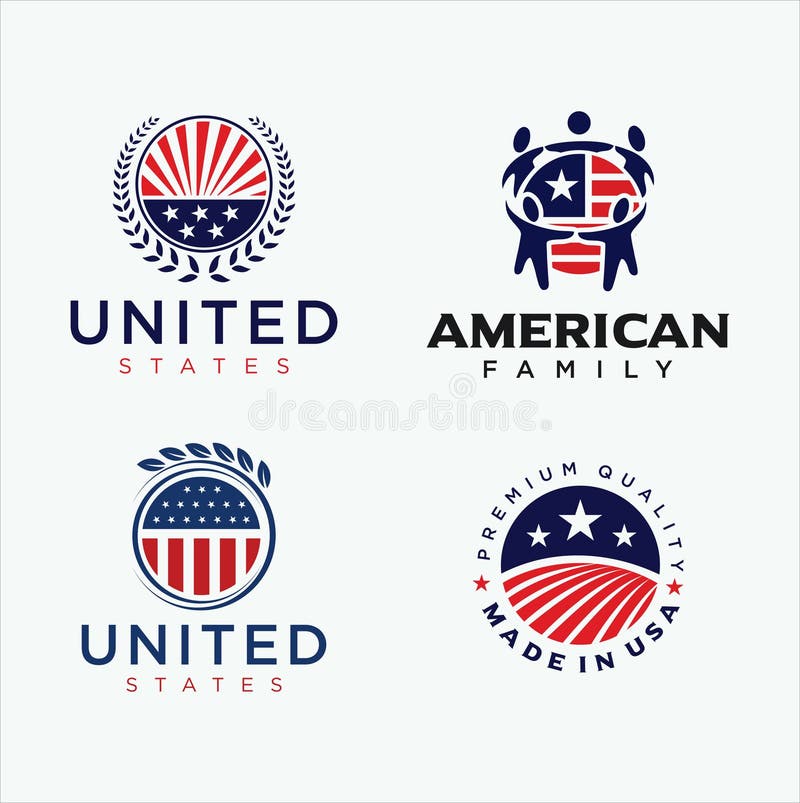 Set of United States Logo Design Vector Stock . Made in Usa Logo ...