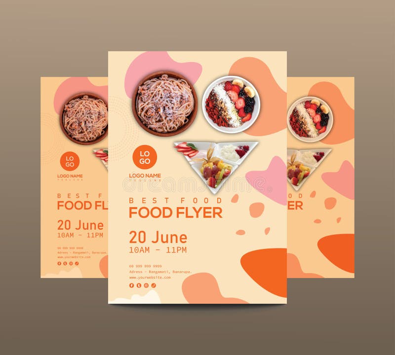 Food Flyer Design Layout Vector Template with Best Food Resolutions ...