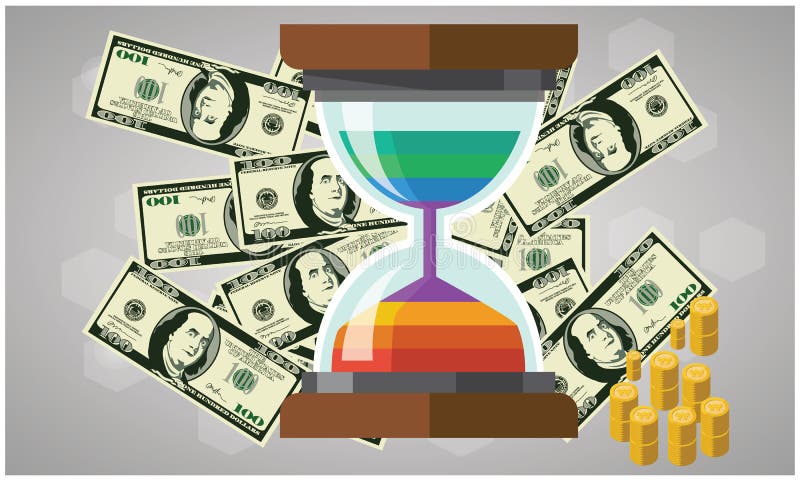 Money Time and Coins are on Abstract Background Stock Vector ...