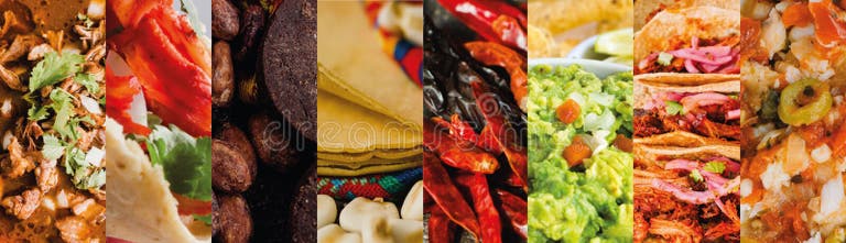 Mexican Food: Collage of Typical Dishes of Mexico Including Tacos ...