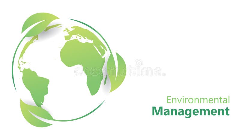 Environmental Management Concept. Earth Globe Map Inside Leafs and ...