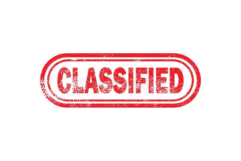 Classified Red Grunge Stamp, Vintage Rubber Badge Template Isolated on ...