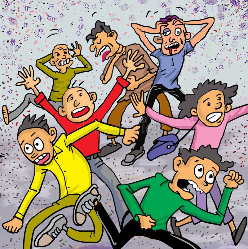 People Running In Fear