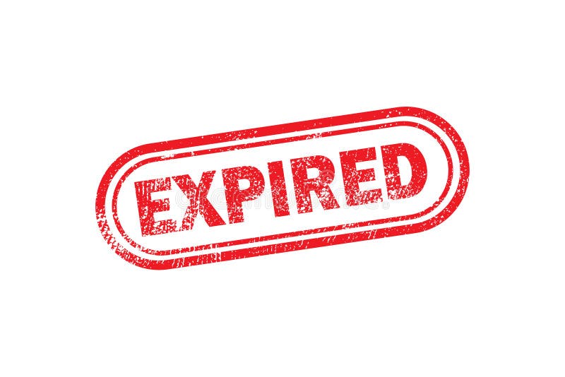 Expired Red Grunge Stamp, Vintage Rubber Badge Template Isolated on ...