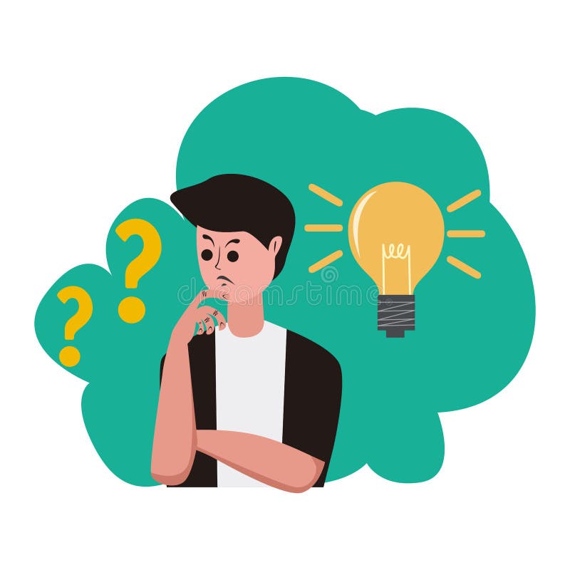 Illustration Graphic Vector of Thinking Man, Idea, Vector Illustration ...