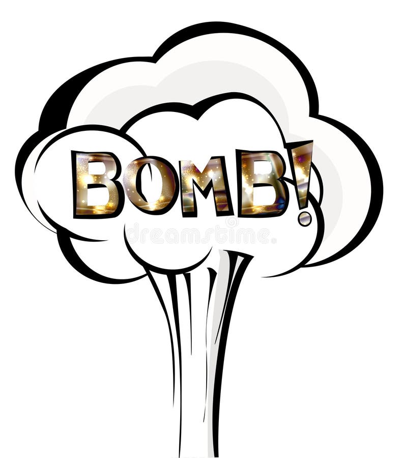 BOMB, Gold Letters. Retro Style Stock Vector - Illustration of black ...
