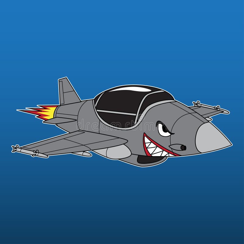 Cartoon Jet Fighter Vector Illustration Stock Illustration ...