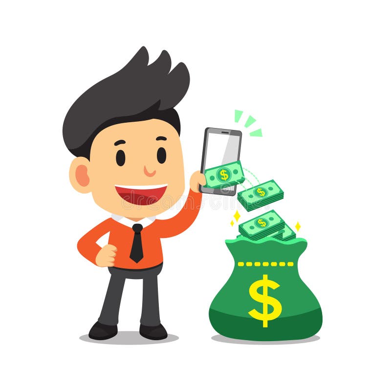 Business Concept Businessman Using Smartphone To Earn Money Stock ...