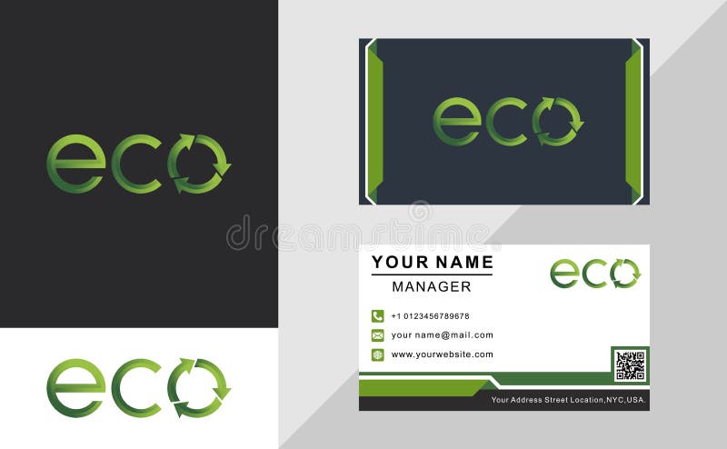 Eco Logo and Business Card Template Stock Illustration - Illustration ...