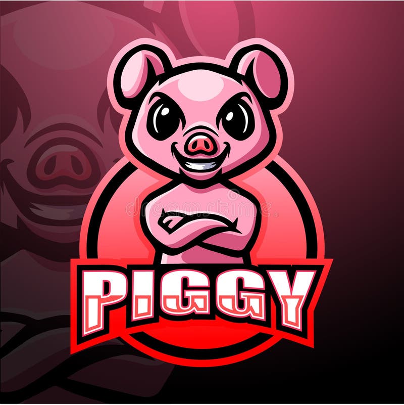 Pig Mascot Esport Logo Design Stock Vector - Illustration of little ...