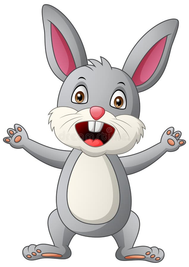 Set of Funny Rabbit Cartoon Stock Vector - Illustration of nature ...