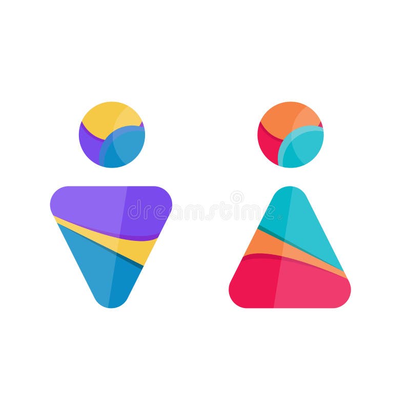 Colored toilet icons stock illustration. Illustration of male - 175602696