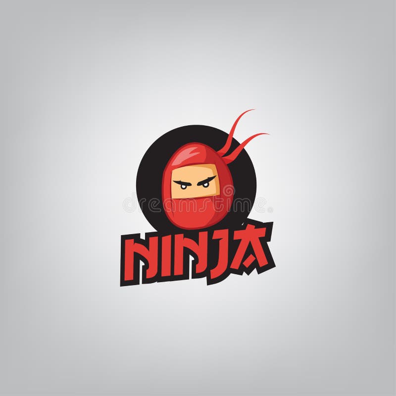 Red Ninja Logo Concept, Ninja Head Icon Vector Design Template, Super ...