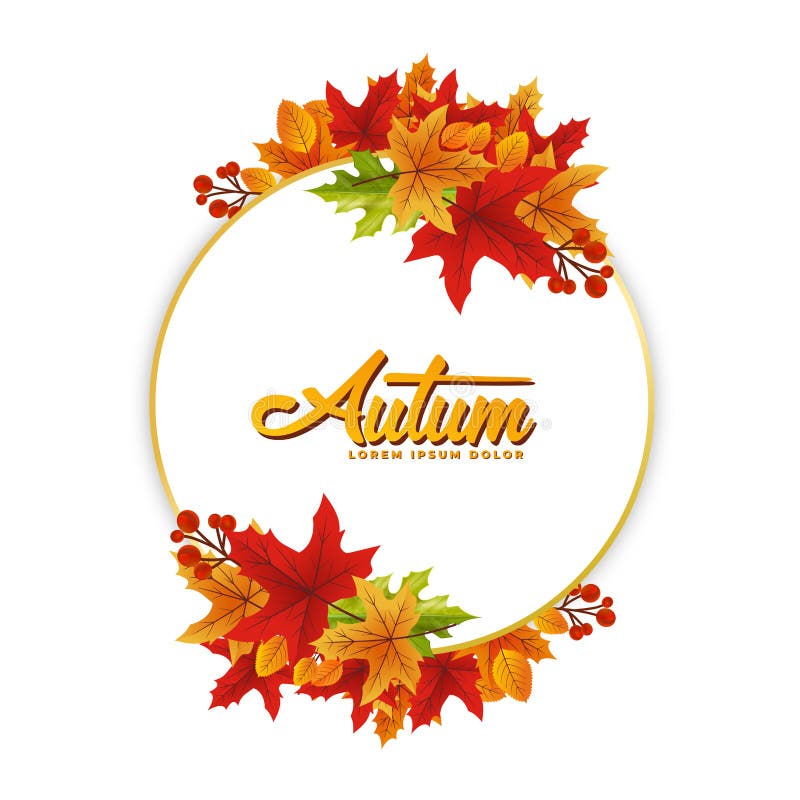 Autumn Design Template with Flat Style. Autumn Background Stock Vector ...