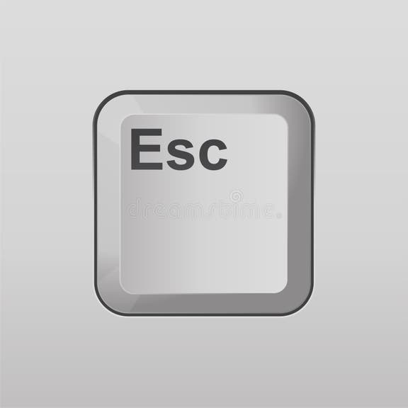 Esc Escape key icon. stock vector. Illustration of keyboard - 175679655